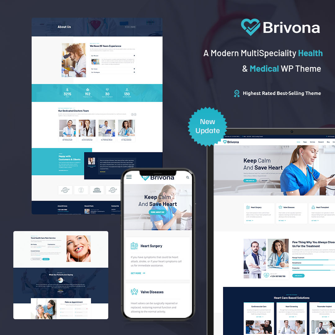Brivona - Dental Services Popular WordPress Elementor Theme