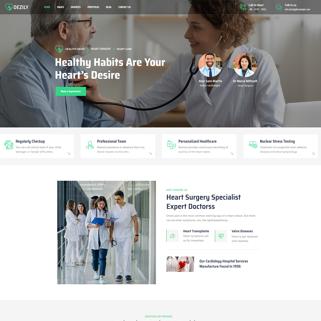 Dezily - Creative Cardiology Medical WordPress Theme